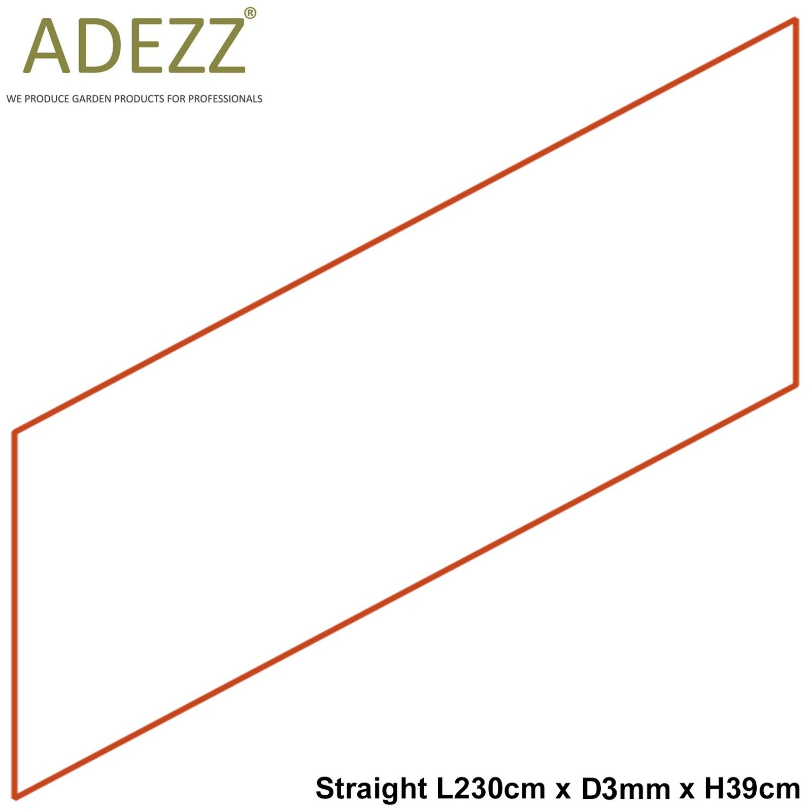 2/3mm STRAIGHT L230cm Corten Steel Edging (5 sizes): L230cm x D3mm x ...