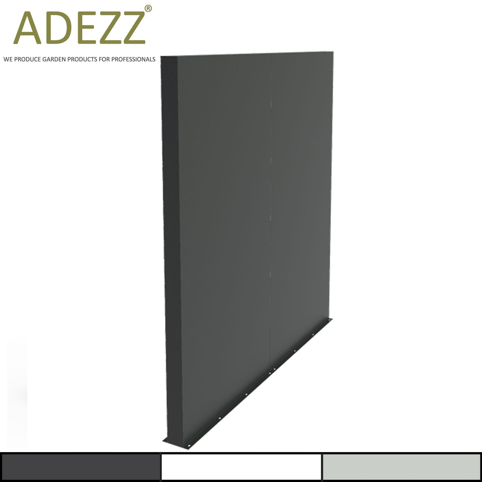 ADEZZ Aluminium Wall L300cm x D15cm x H194cm: RAL 7021 Black Grey ...