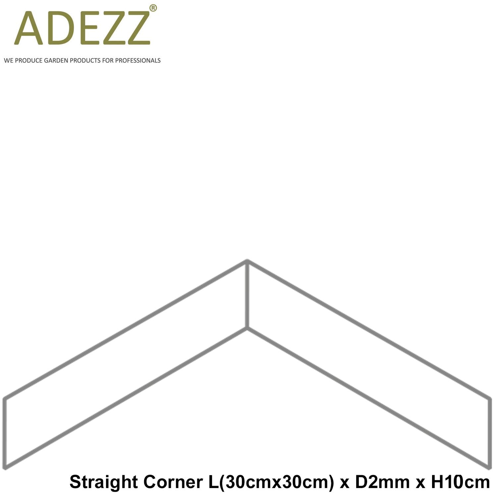 2/3mm STRAIGHT CORNER L(30cmx30cm) Galvanized Steel Edging (5 sizes ...