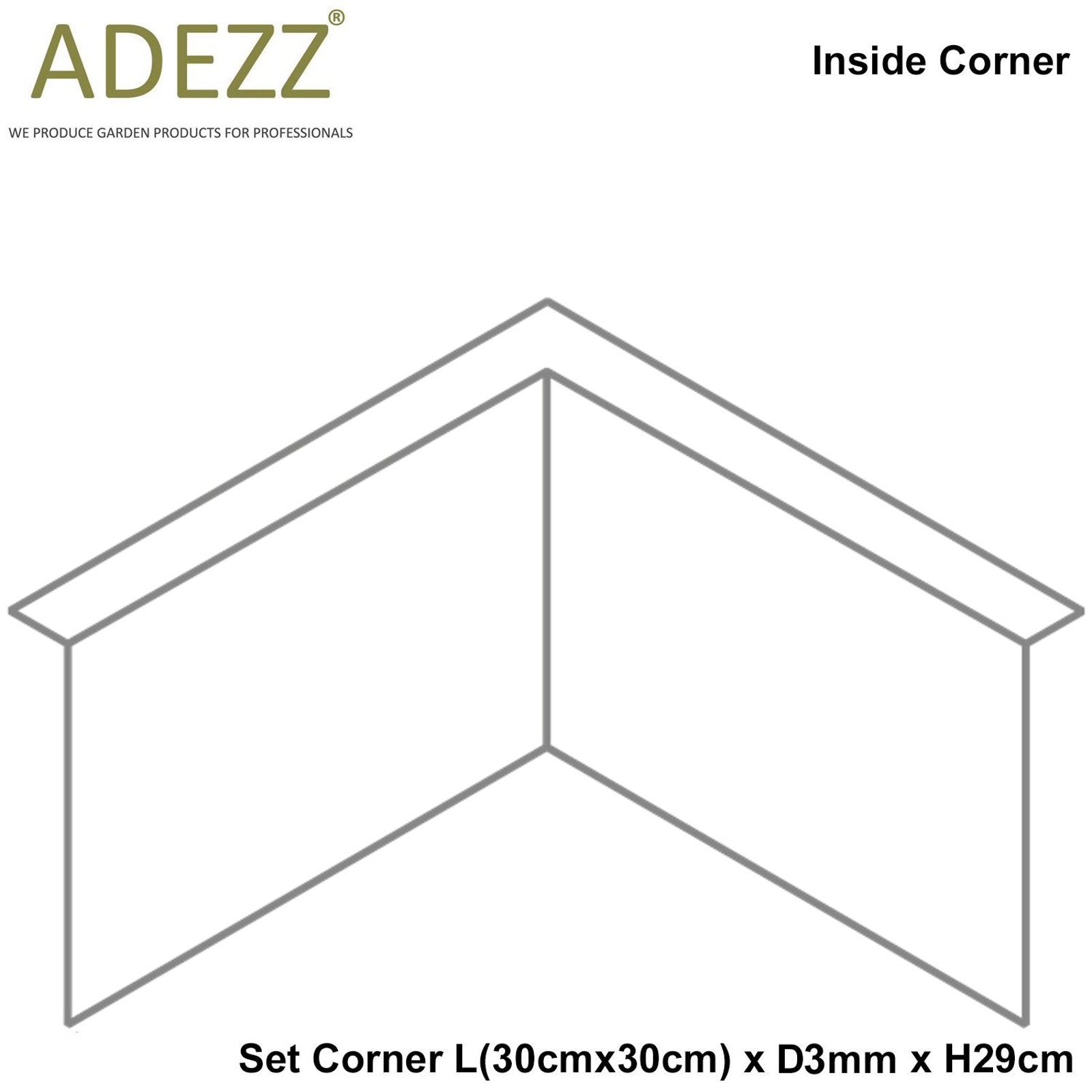 2/3mm SET CORNER L(30cmx30cm) Galvanized Steel Edging (5 sizes ...