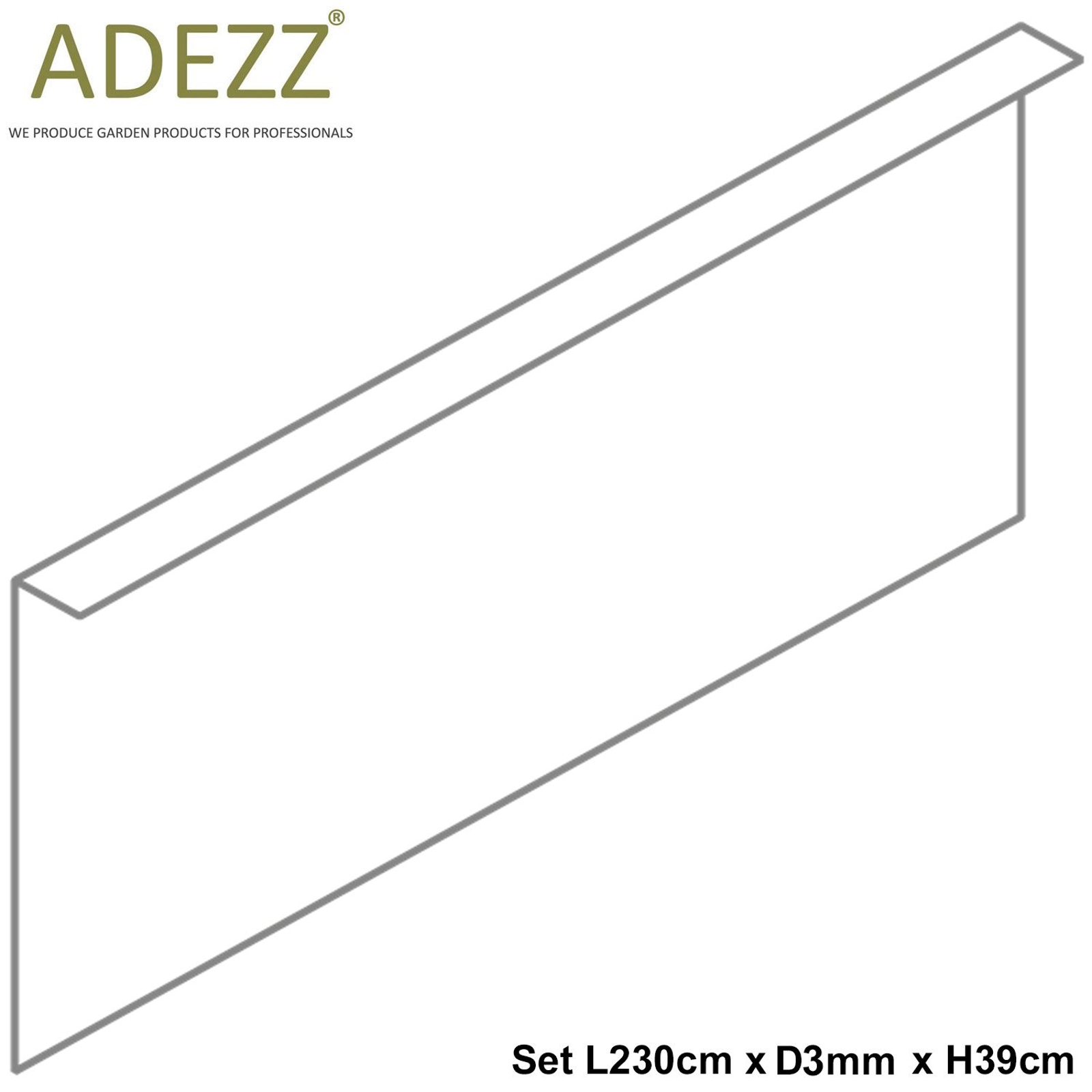 2/3mm SET L230cm Galvanized Steel Edging (5 sizes): L230cm x D3mm x ...