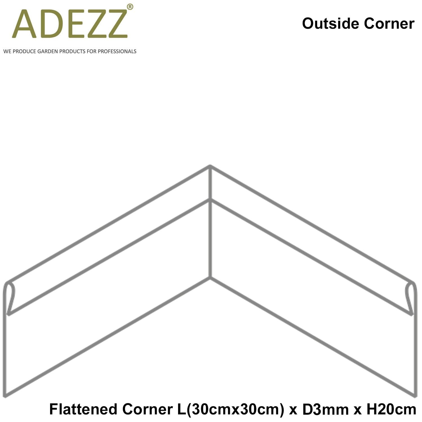 2/3mm FLATTENED CORNER L(30cmx30cm) Galvanized Steel Edging (5 sizes ...