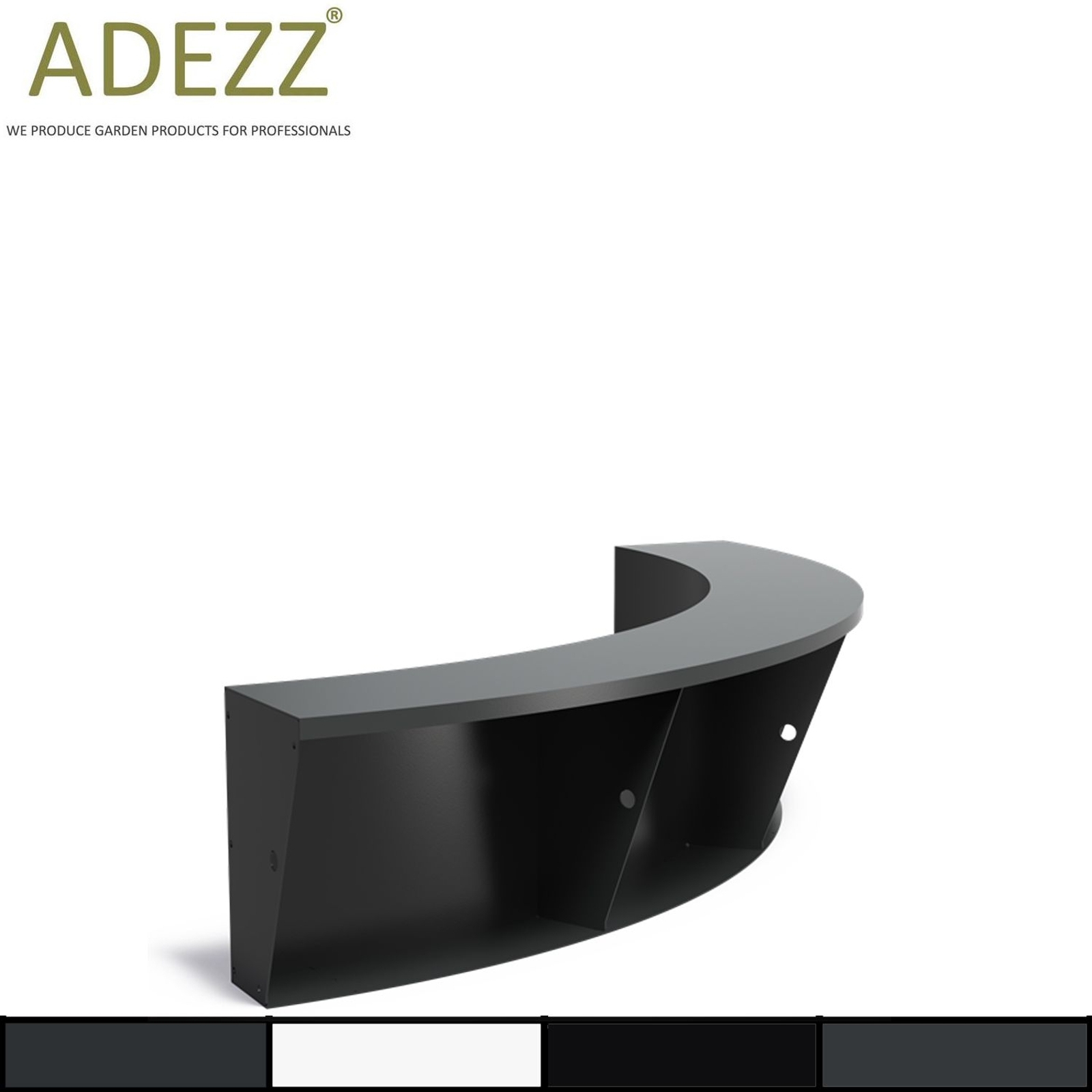 ADEZZ Aluminium Wide Top Inside Radius Retaining Wall (L100cm/150cm ...