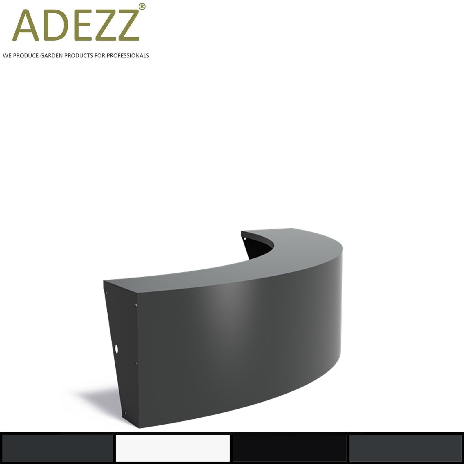 ADEZZ Aluminium Wide Top Outside Radius Retaining Wall (L100cm/150cm ...