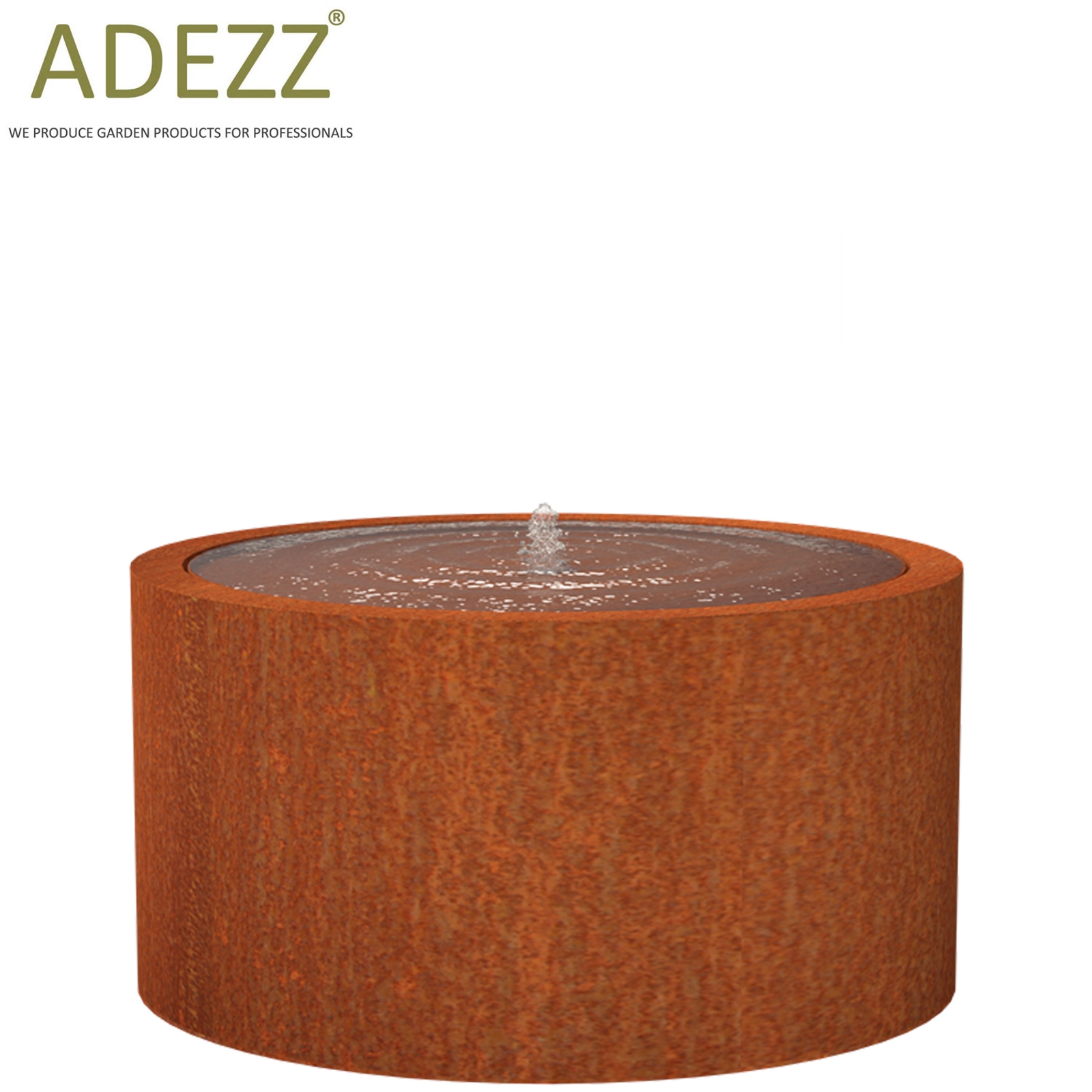 ADEZZ Corten Steel Round Water Table D145cm x H75cm (1 Fountain + LED ...