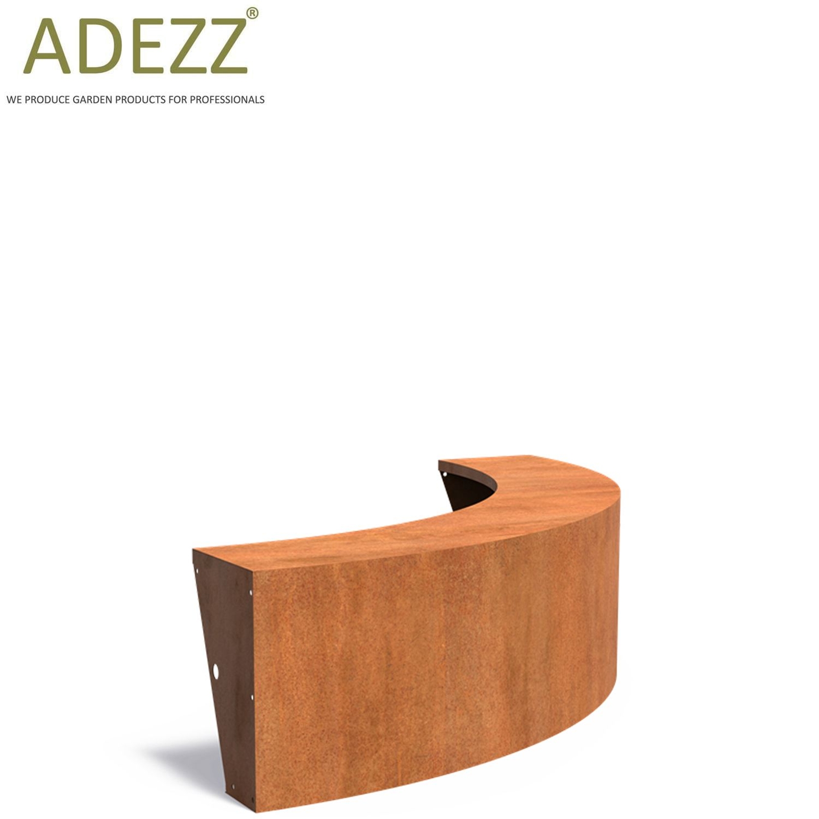 ADEZZ Corten Steel Wide Top Outside Radius Retaining Wall (L100cm/150cm ...