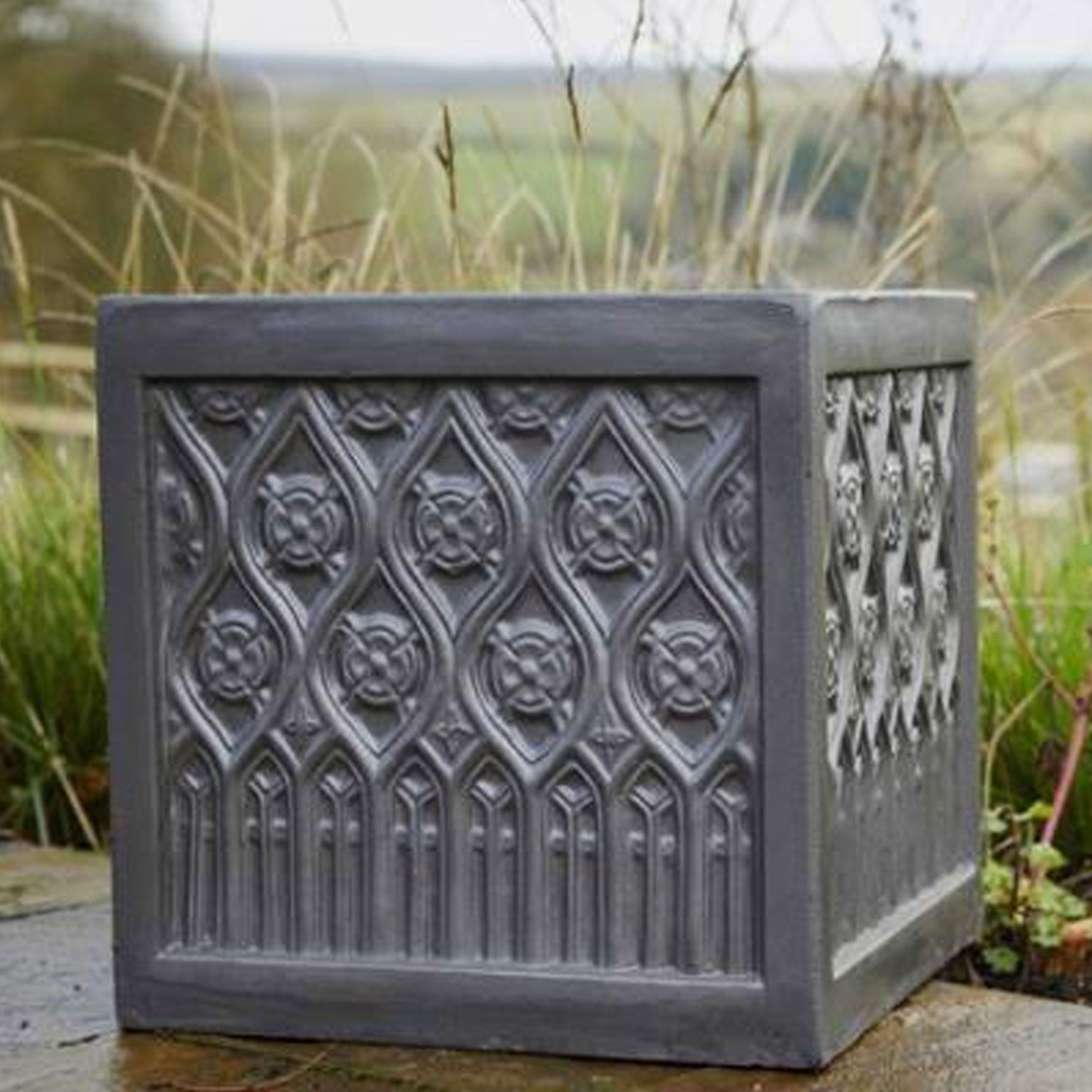 Fibreclay Faux Lead Moroccan Box (2 sizes) - MB - Riverhill Garden ...