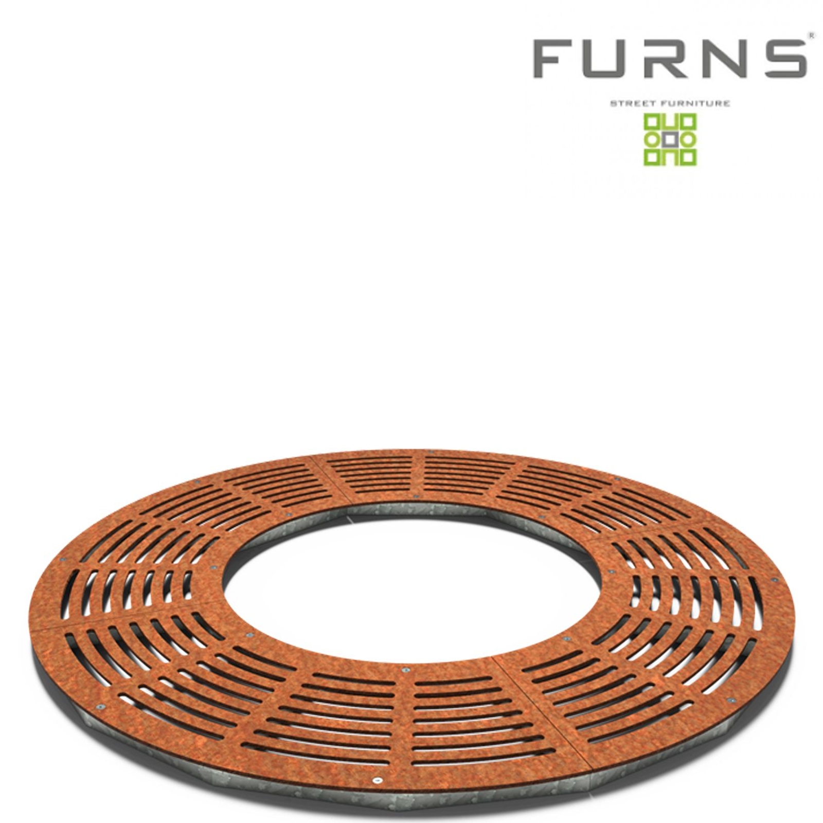 FURNS Corten Steel Round Ripple Tree Grate (5 sizes): D195cm x H1cm ...