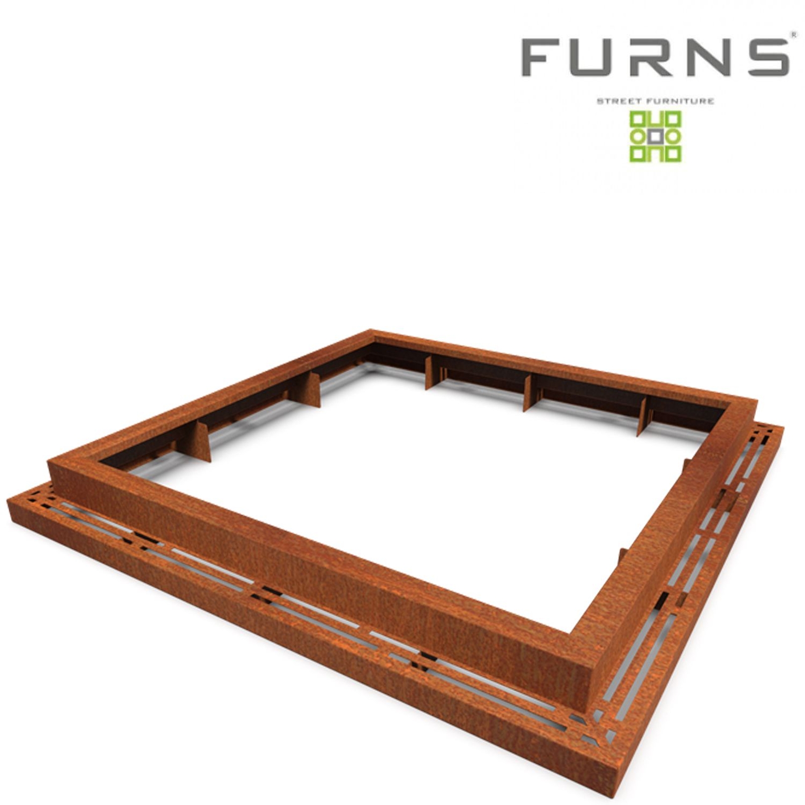 FURNS Corten Steel Square Channel Tree Pit with Water Drain (5 sizes ...