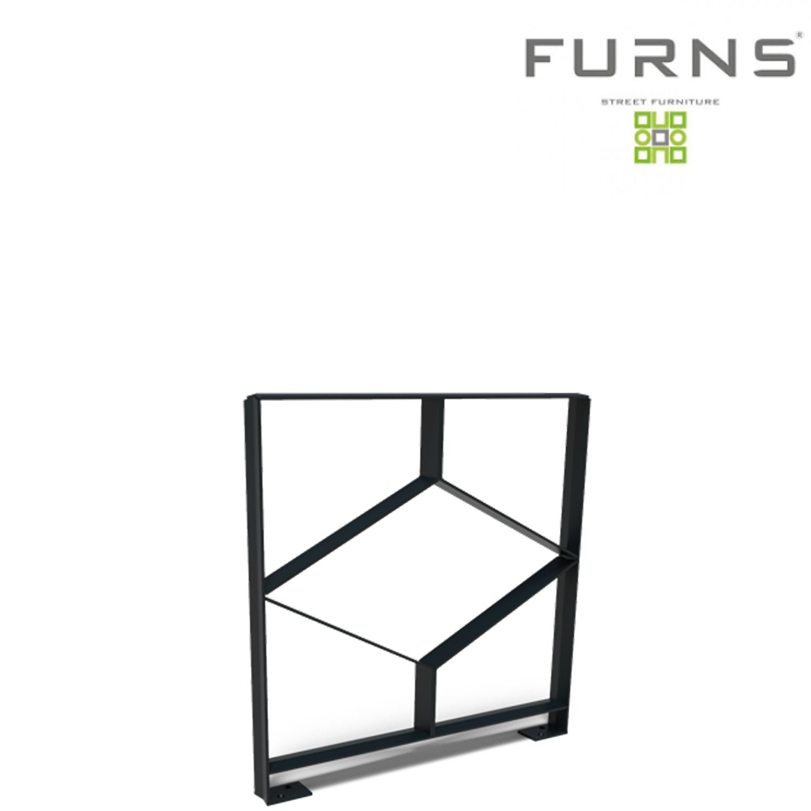 FURNS Powder Coated ROMB Barrier A L100cm x D8cm x H100cm: RAL 7021 ...